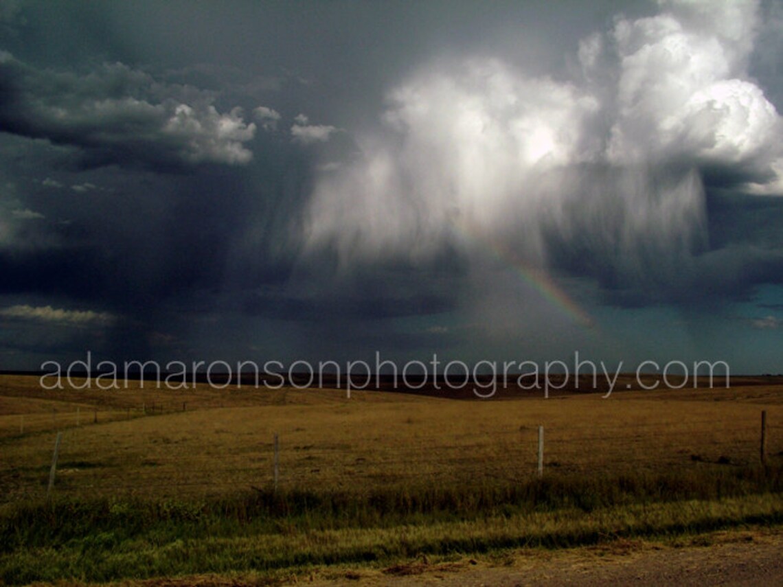 Photograph of Rainbow on the Kansas Country Side | Etsy