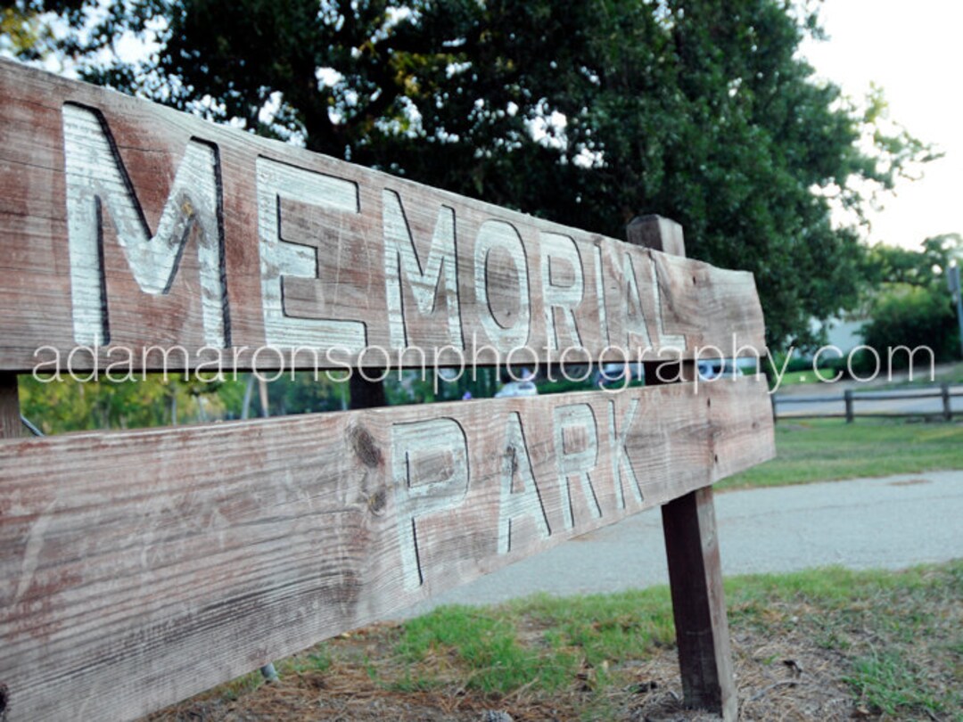 Photograph of Memorial Park Sign in Houston, Texas - Etsy