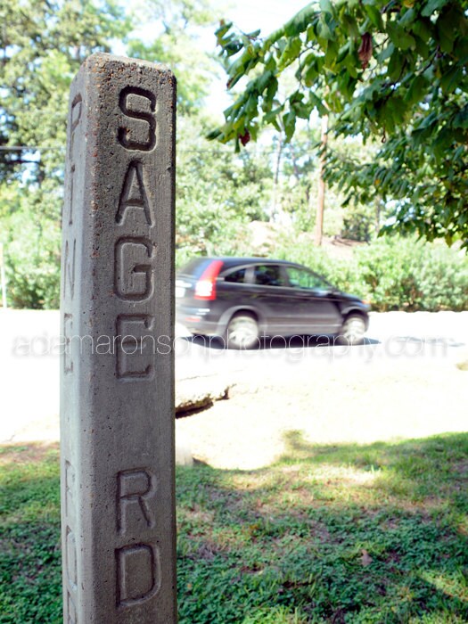 Photograph of SAGE Road Cement Street Sign in the Galleria Area of ...