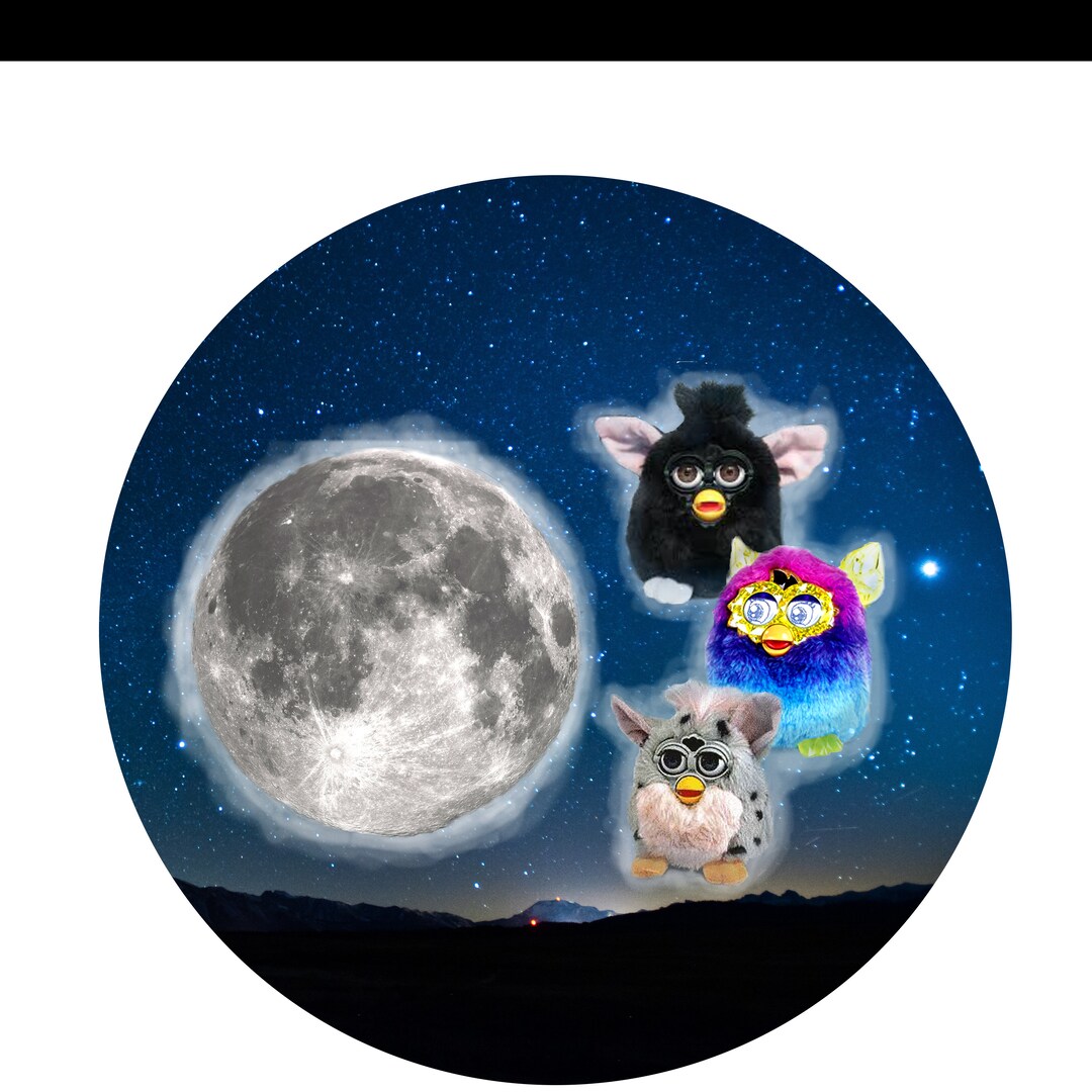 Three Furby Moon Sticker - Etsy