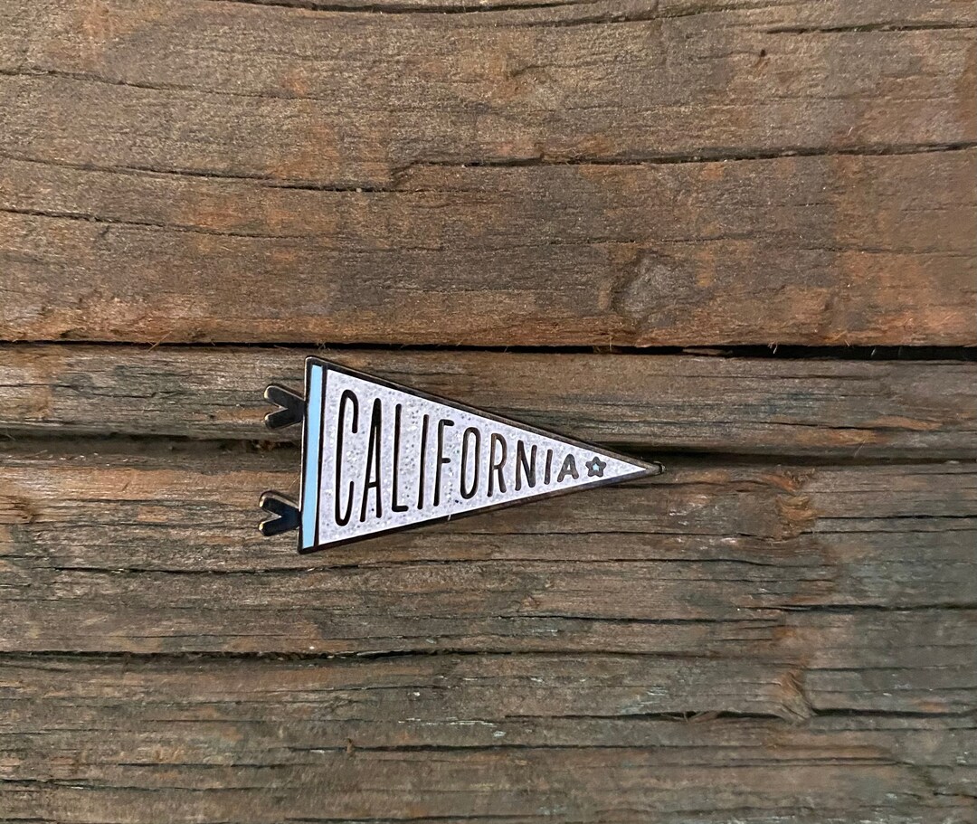 California Pennant Enamel Pin - Etsy