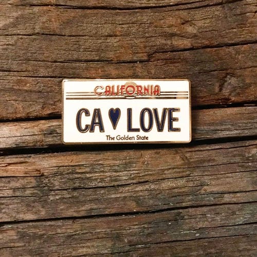 California Love License Plate Enamel Pin - Etsy