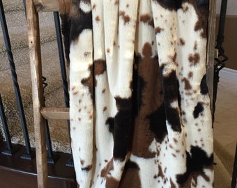 Faux Cowhide Blanket - Etsy