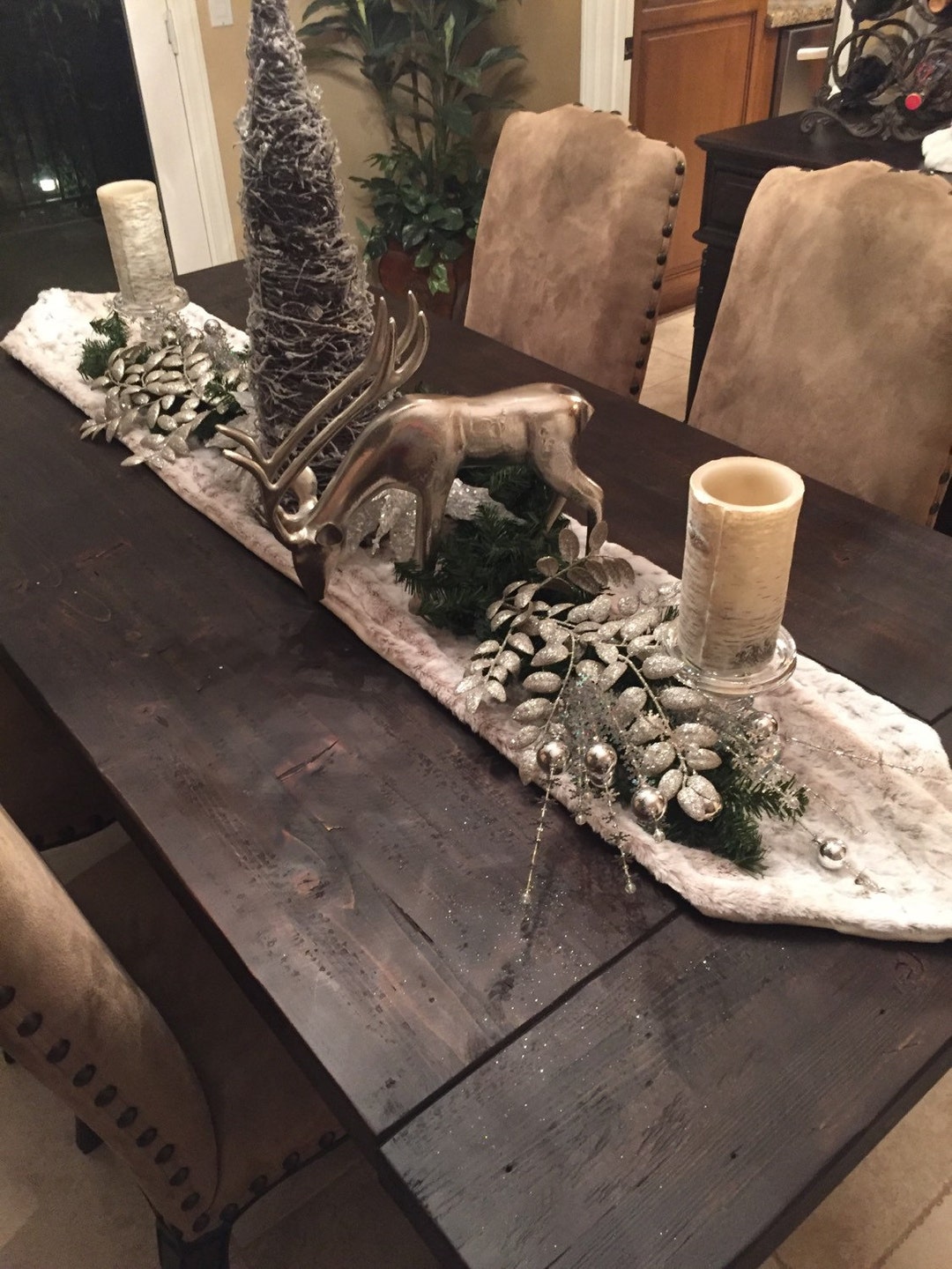 Christmas Fur Table Runner Faux Fur Runner White Christmas - Etsy