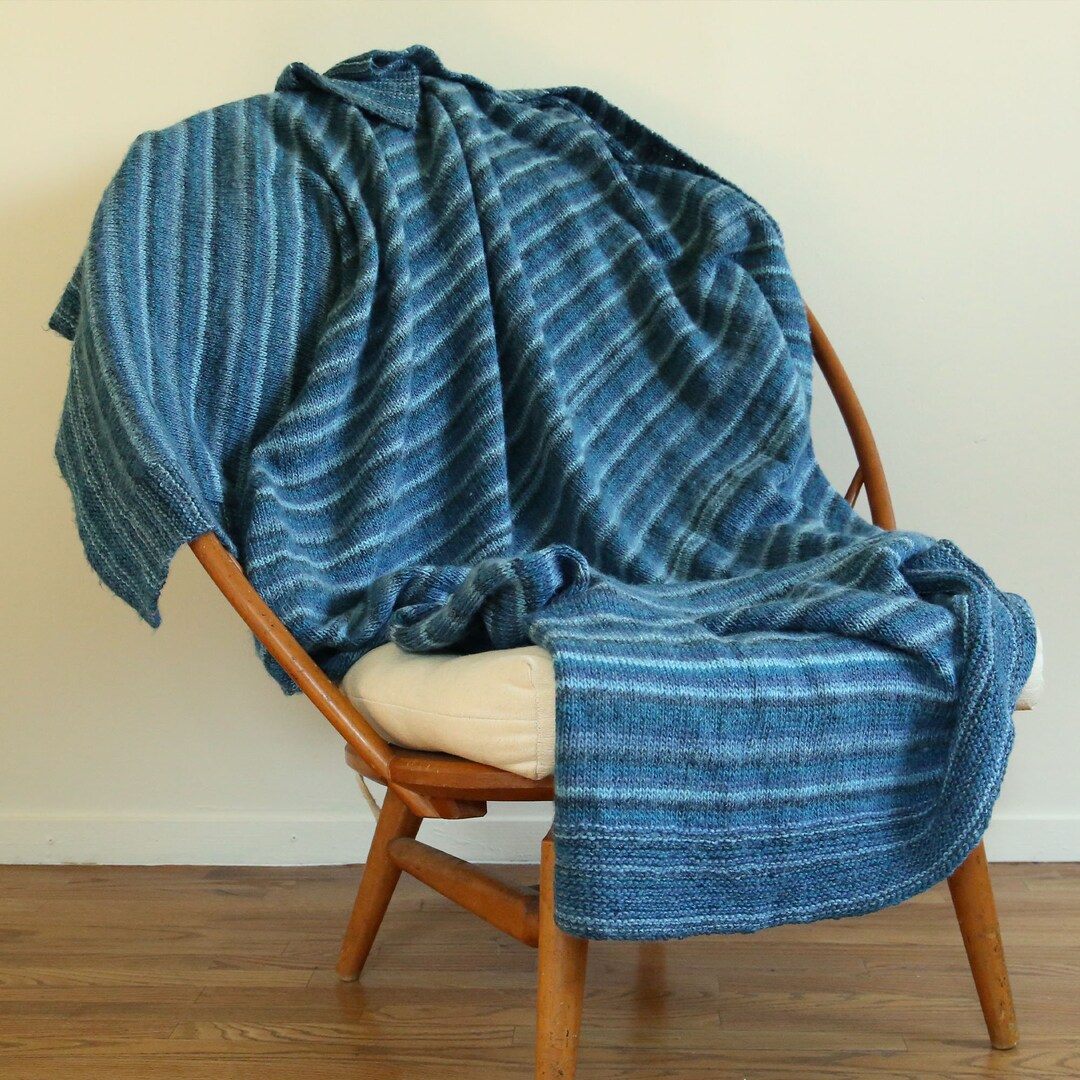 Striped Blue Throw Blanket - Etsy
