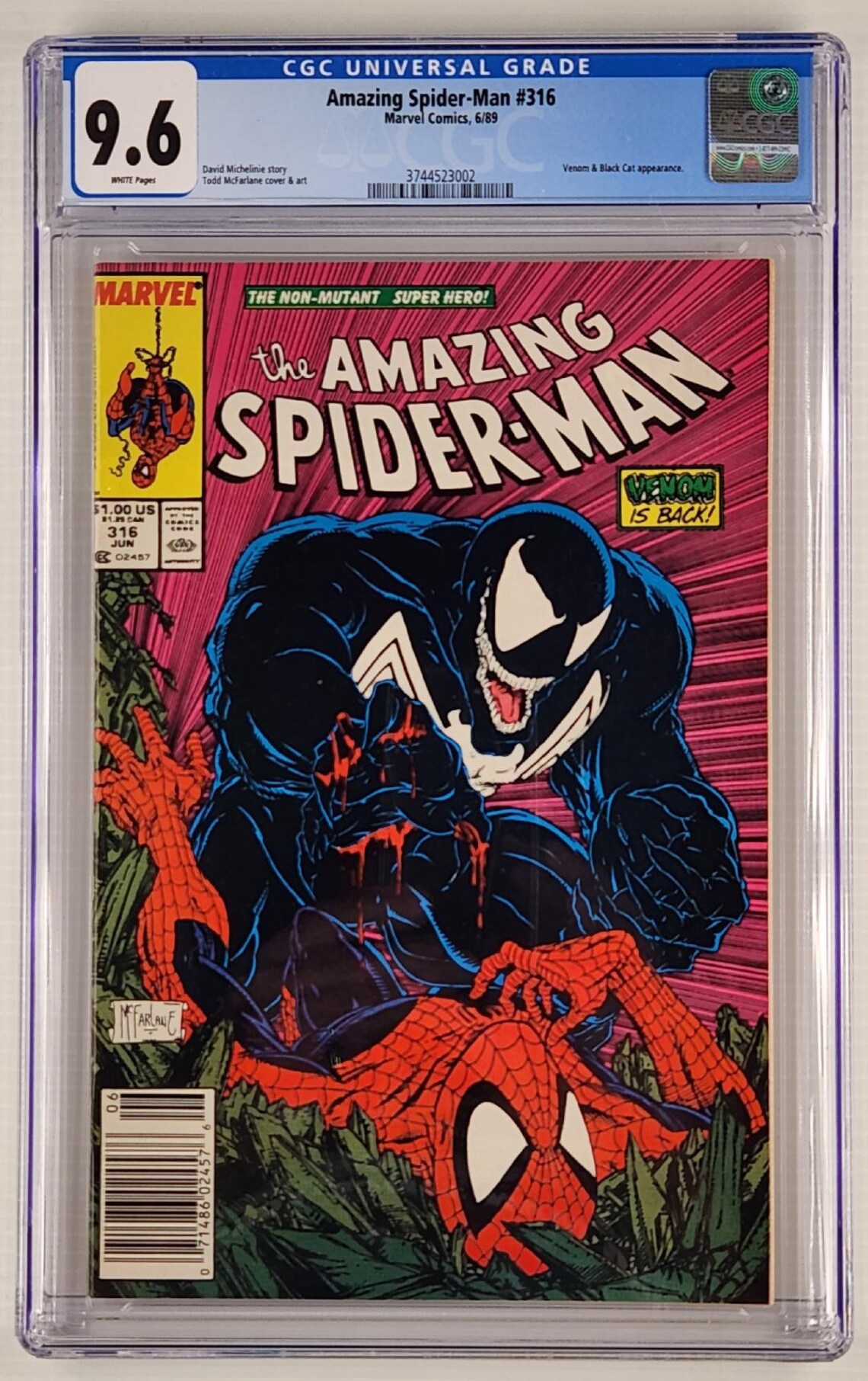 Venom 1st Cover App, Asm 316 Newsstand Edition, Asm 316 Cgc Graded 9.6 Newsstand Edition ...