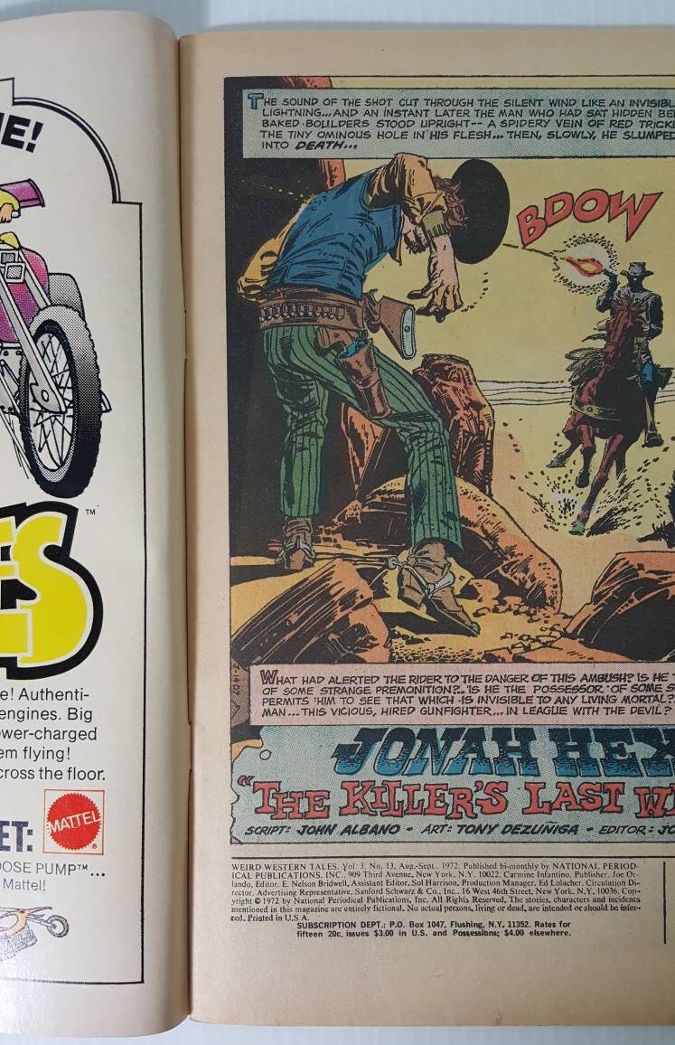 4th Jonah Hex, Neal Adams Art, Western Comic Books, Fourth Jonah Hex ...