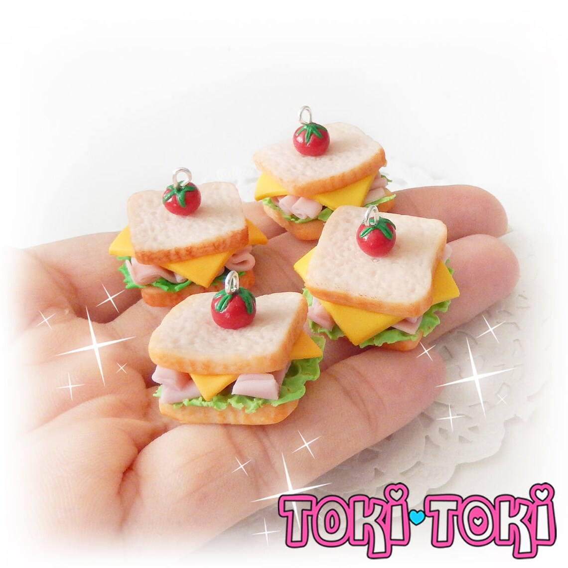 Sandwich Keychain Food Keychain Food Charms Mini Food | Etsy