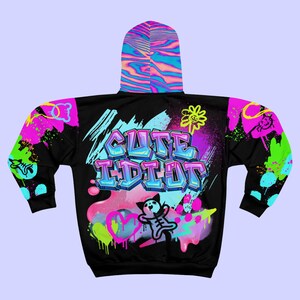 Cute Idiot Hoodie | Scene Apparel | Menhera Kei | Rainbow Emo | Alt ...