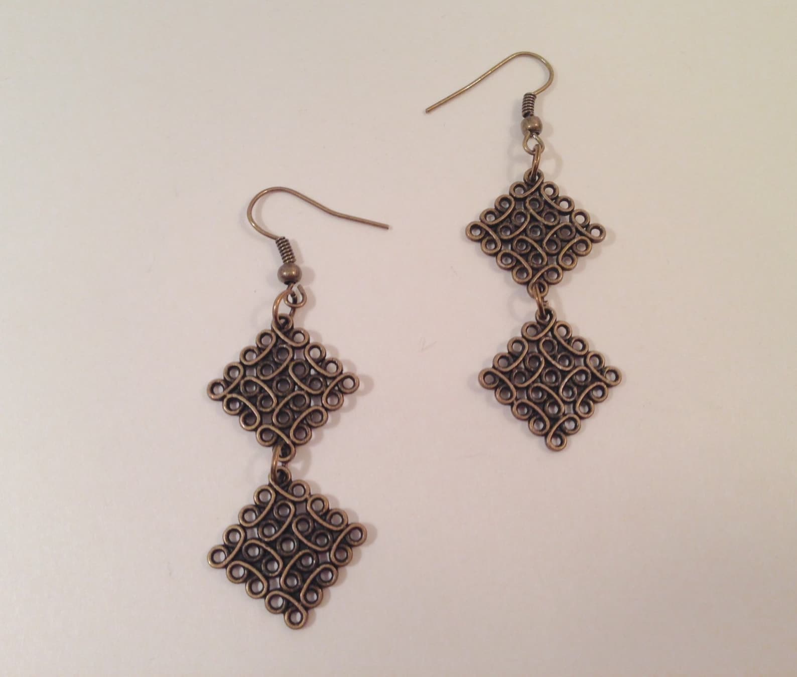 Bronze Square Earrings - Etsy