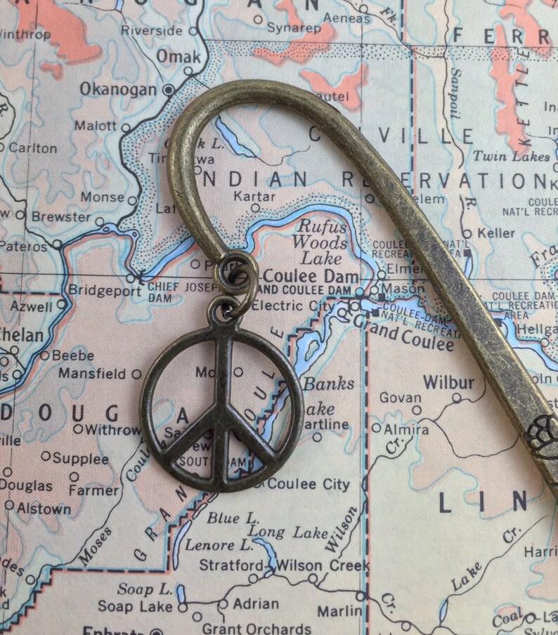 Peace Bookmark Peace Book Mark Peace Symbol Bookmark - Etsy