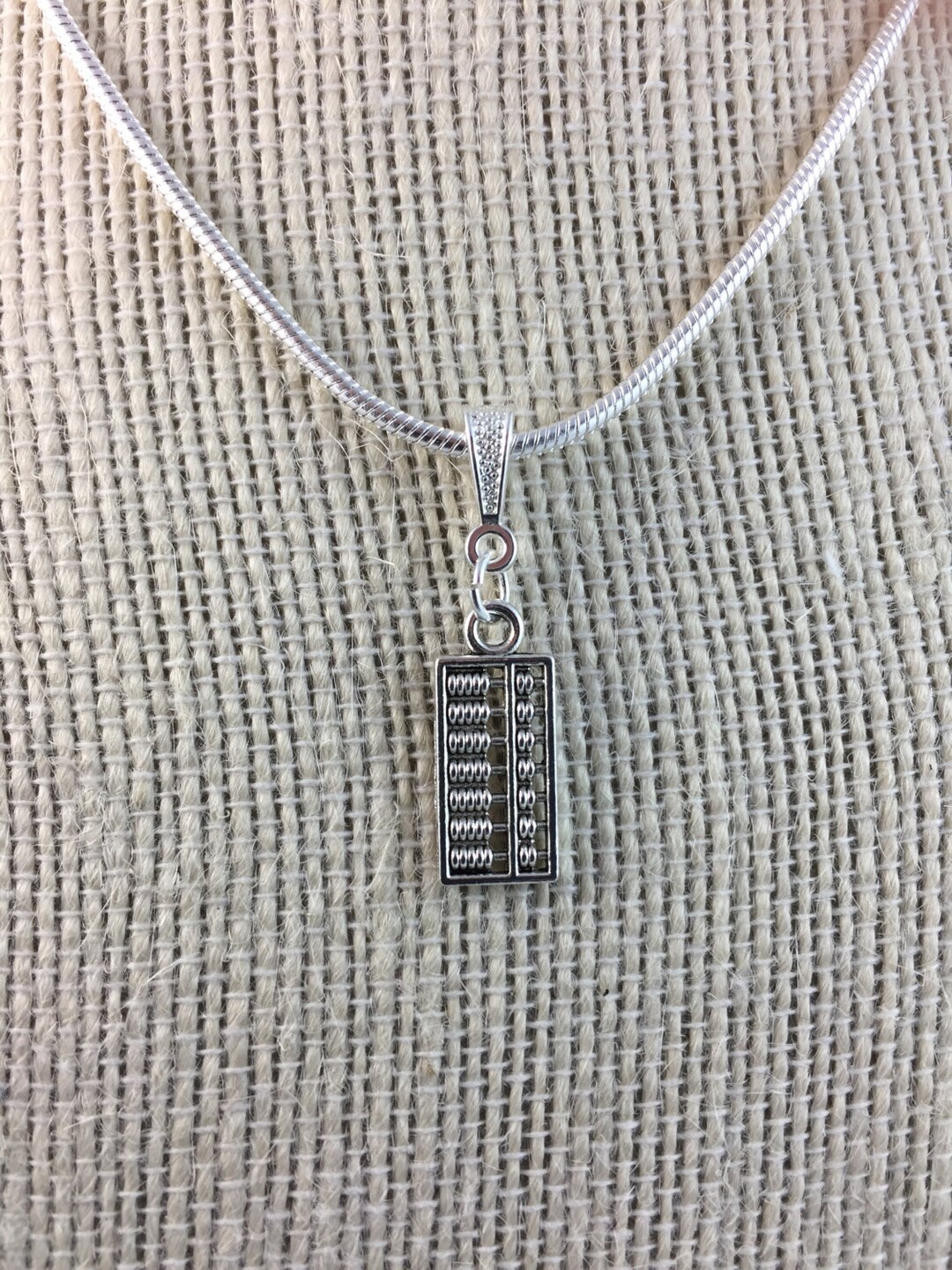 Abacus Pendant - Abacus Charm Necklace - Abacus Necklace - Math Jewelry ...