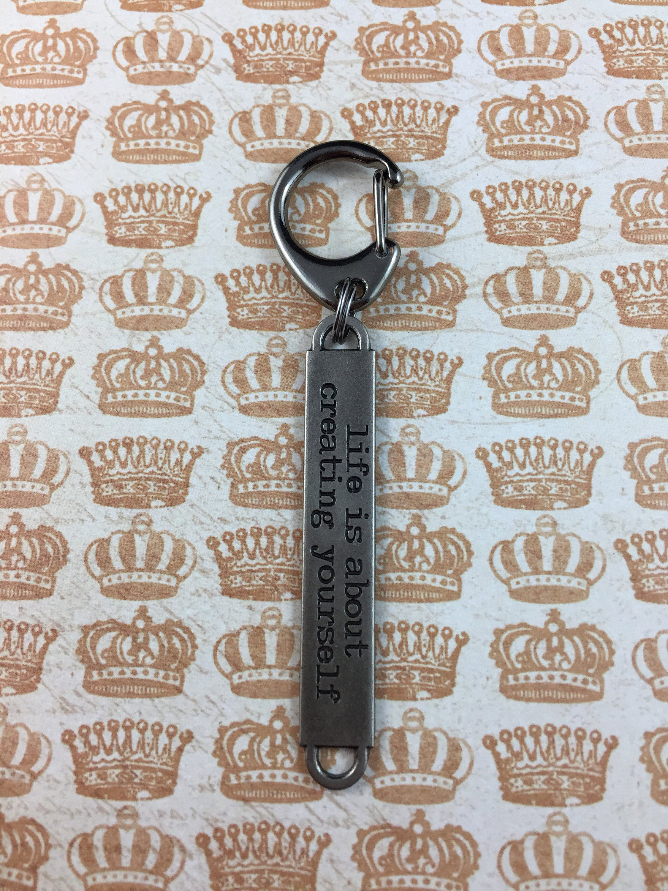 Motivational Keychain - "life is About Creating Yourself" - Encouraging ...
