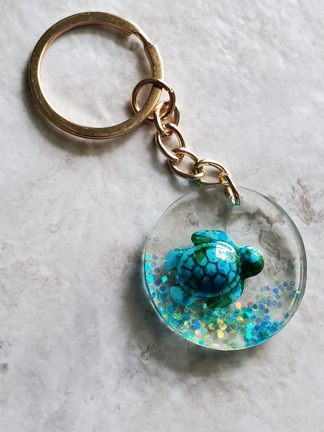 Personalized Resin Turtle Keychain - Etsy