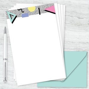 Printable Retro 80's Style Memphis Letter Writing Pages : Digital ...