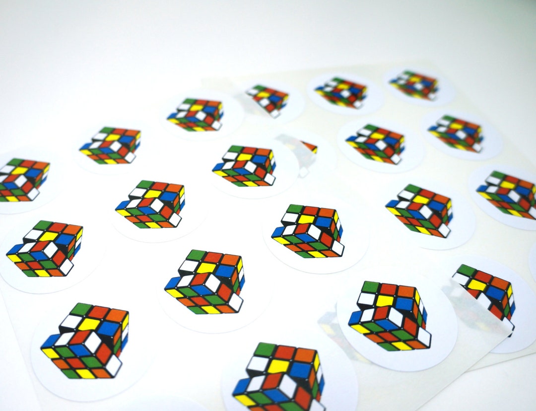 Retro Rubik's Cube Stickers, 24 Pack : FREE SHIPPING - Etsy