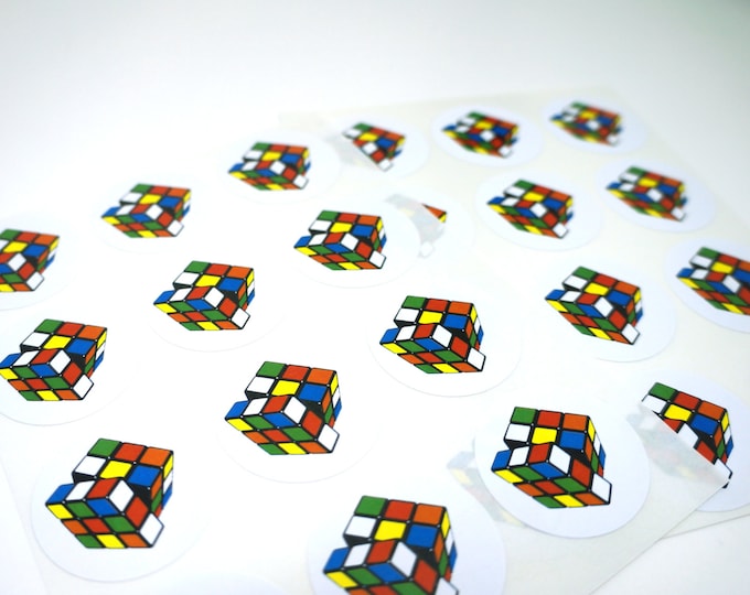 Retro Rubik's Cube Stickers, 24 Pack : FREE SHIPPING - Etsy