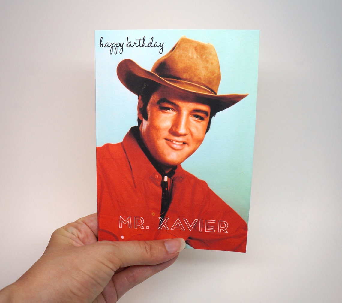 Personalized Elvis Wishes You Happy Birthday Greeting Card : - Etsy