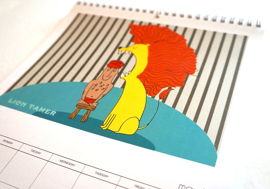 2024 Fun Circus Illustrated Hanging Wall Calendar: FREE SHIPPING - Etsy