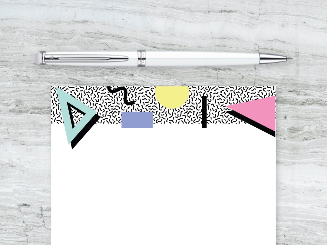 Printable Retro 80's Style Memphis Letter Writing Pages : Digital ...