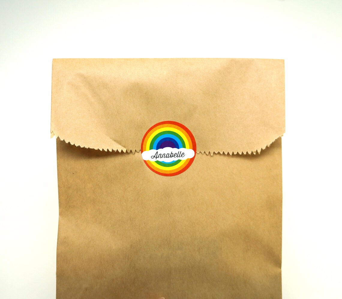 Personalized Rainbow Stickers, 30 Circle Stickers : Free Shipping - Etsy
