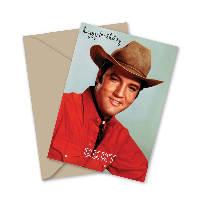Personalized Elvis Wishes You Happy Birthday Greeting Card : Free ...