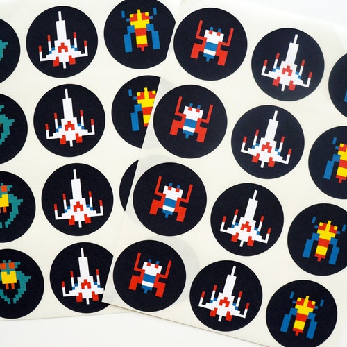 Galaga 24 Pack of Arcade Stickers : FREE SHIPPING - Etsy