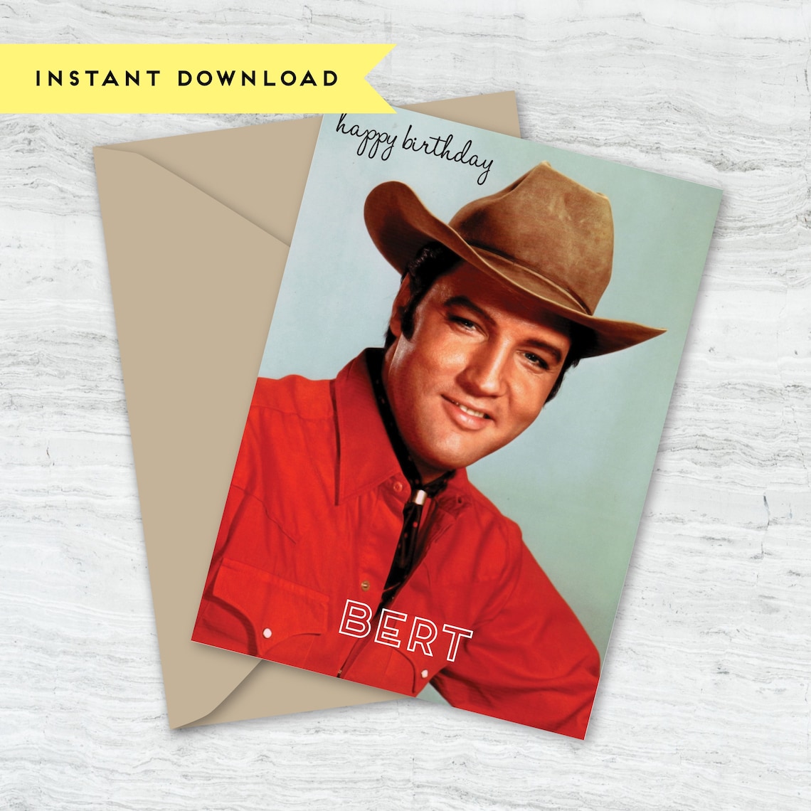 Personalized Elvis Wishes You Happy Birthday Greeting Card : - Etsy