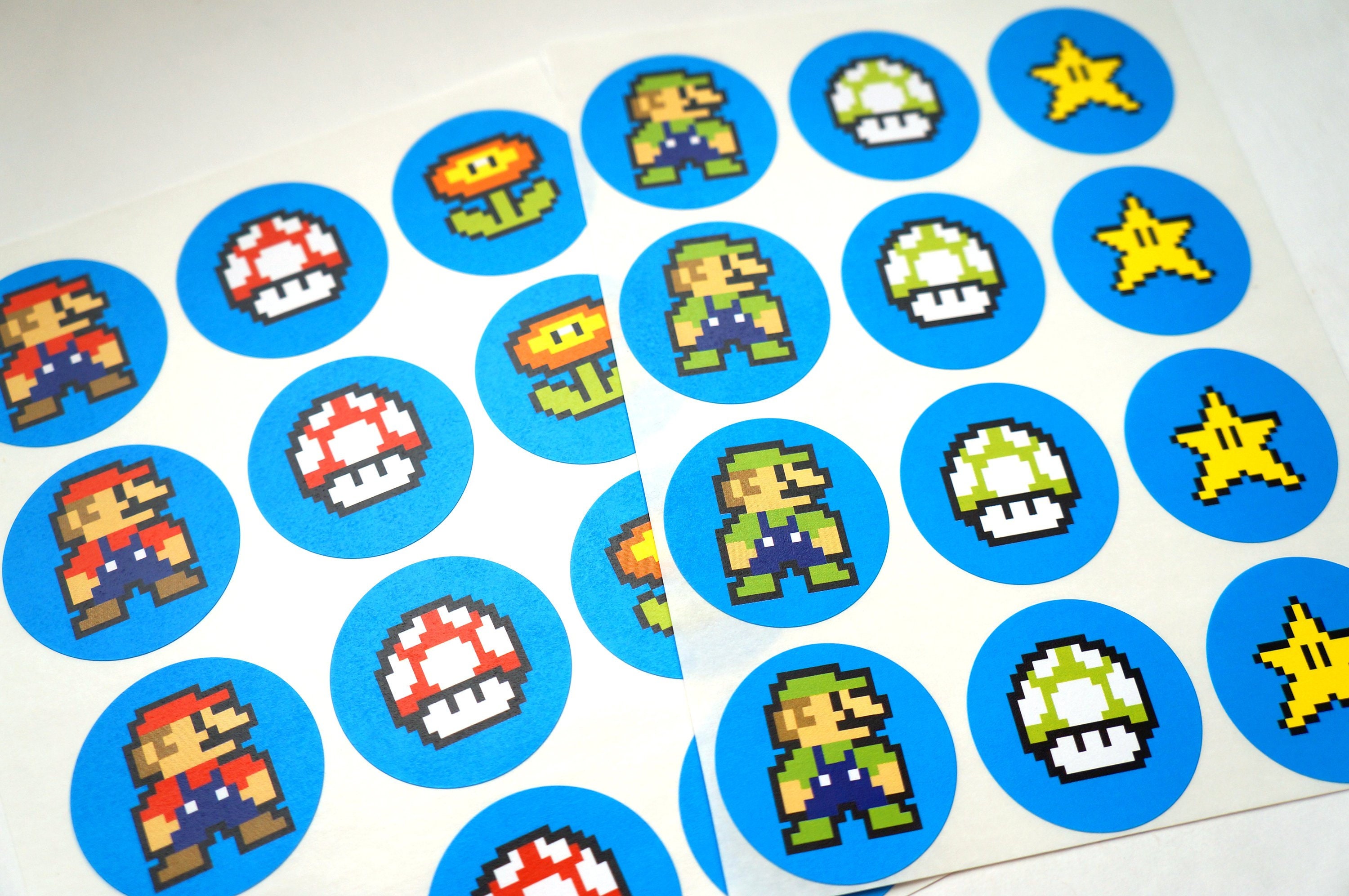 Mario and Luigi Video Game Stickers: Set of 24 Stickers Free | Etsy