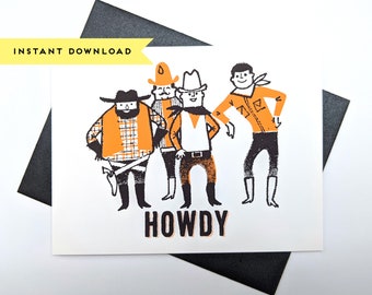 Cowboy Greeting Card - Etsy