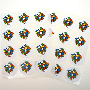 Retro Rubik's Cube Stickers, 24 Pack : FREE SHIPPING - Etsy