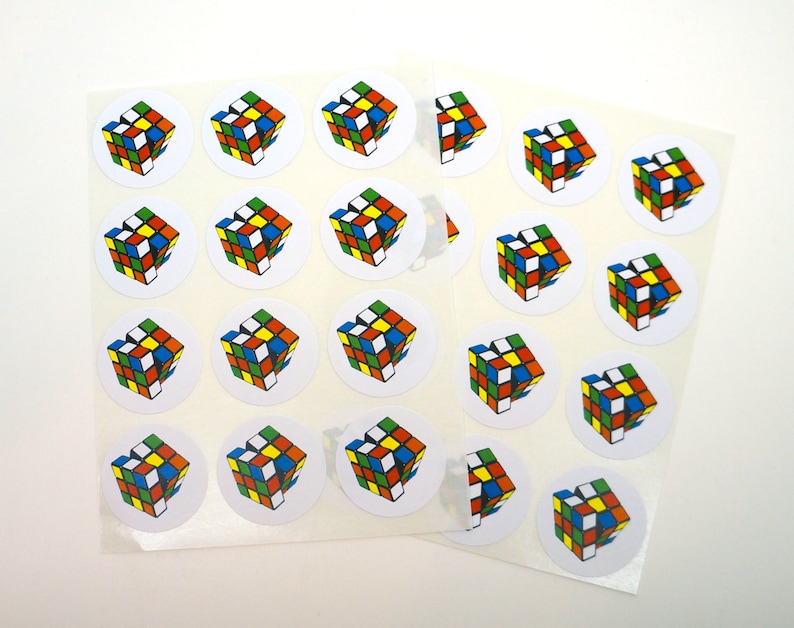 Retro Rubik's Cube Stickers, 24 Pack : FREE SHIPPING - Etsy