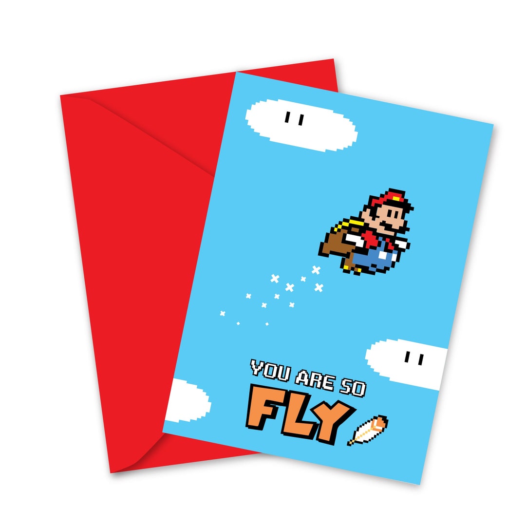 You Are so Fly, Super Mario Cape 5x7 Greeting Card : Free Shipping - Etsy