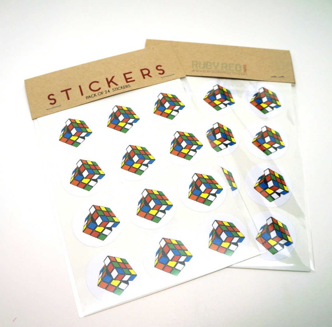 Retro Rubik's Cube Stickers, 24 Pack : FREE SHIPPING - Etsy