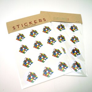 Retro Rubik's Cube Stickers, 24 Pack : FREE SHIPPING - Etsy