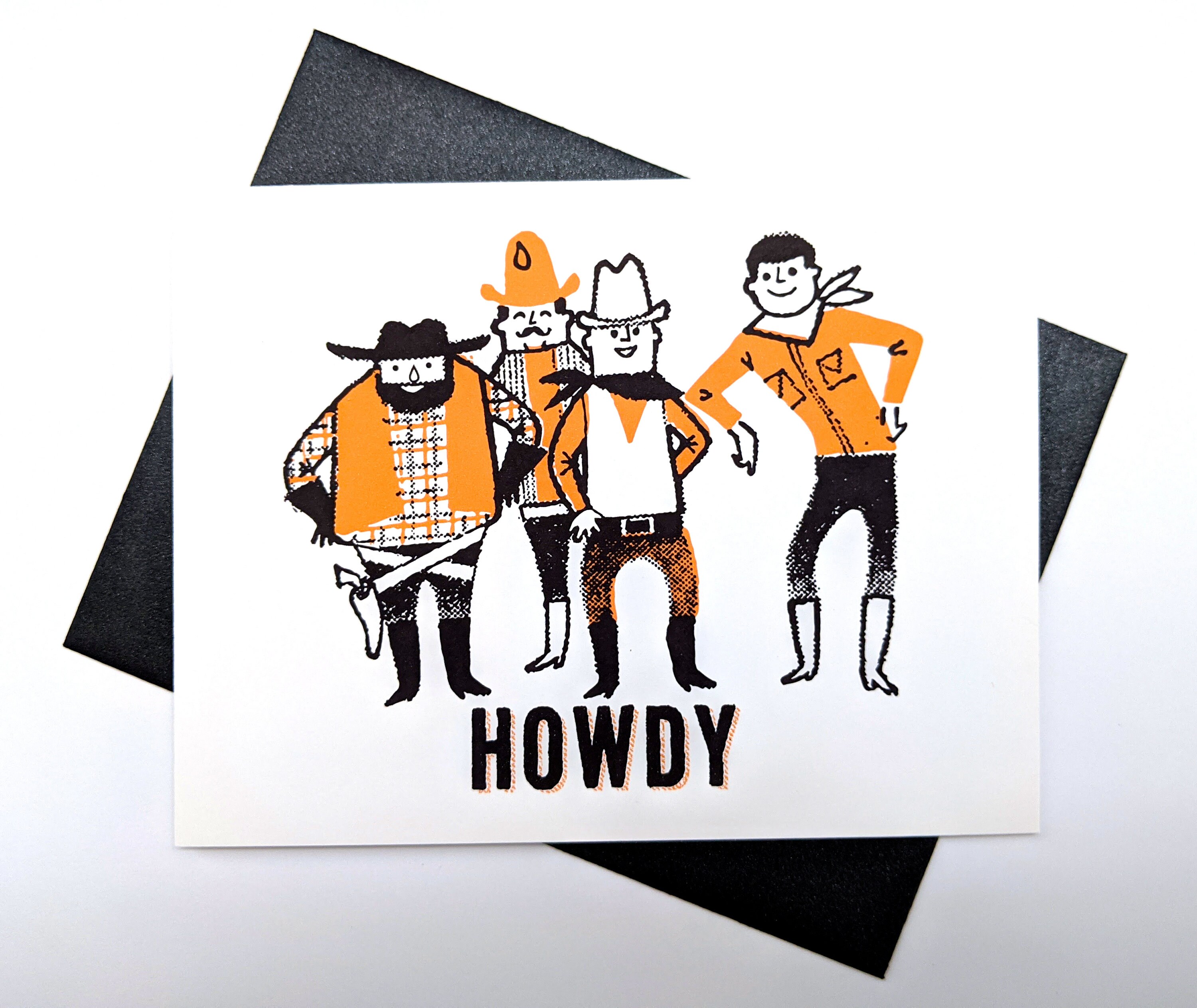 Howdy Western Cowboy Greeting Card: Free Shipping | Etsy