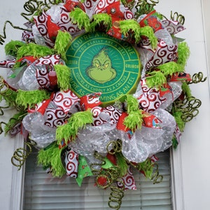 Grinch Wreath, Grinch Xmas Wreath, Grinchmas Wreath, Grinch Love ...