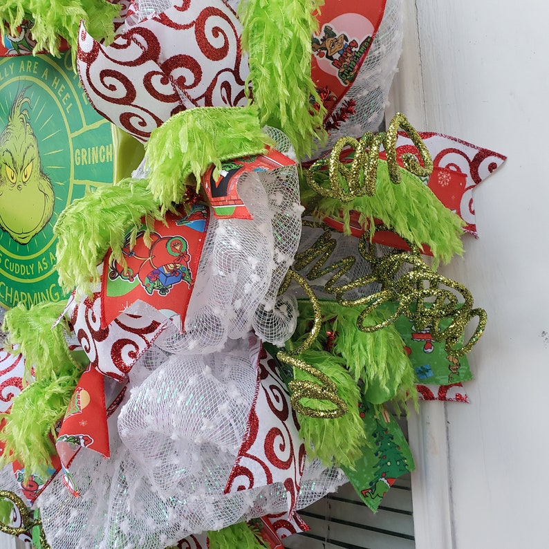 Grinch Wreath, Grinch Xmas Wreath, Grinchmas Wreath, Grinch Love ...