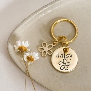 Flower Power Dog Tag, Daisy Dog Tag, Pet Id Tag, Personalized Dog Tag ...