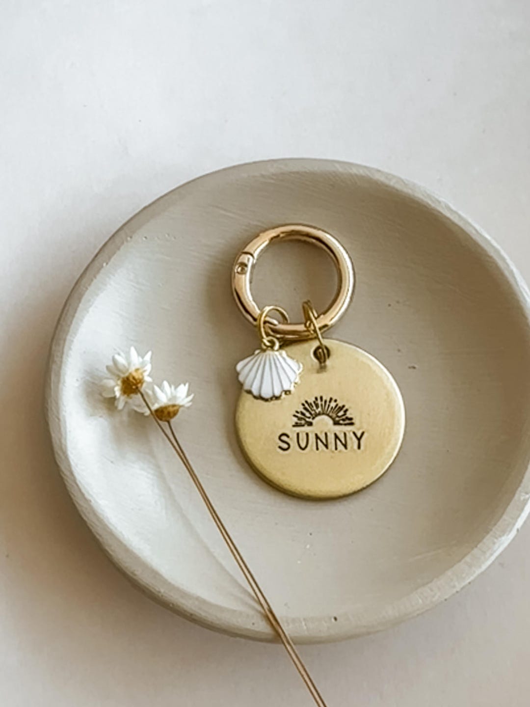 SUNNY DAYS Dog Tag, Sun Dog Tag, Pet Id Tag, Personalized Dog Tag, Hand ...