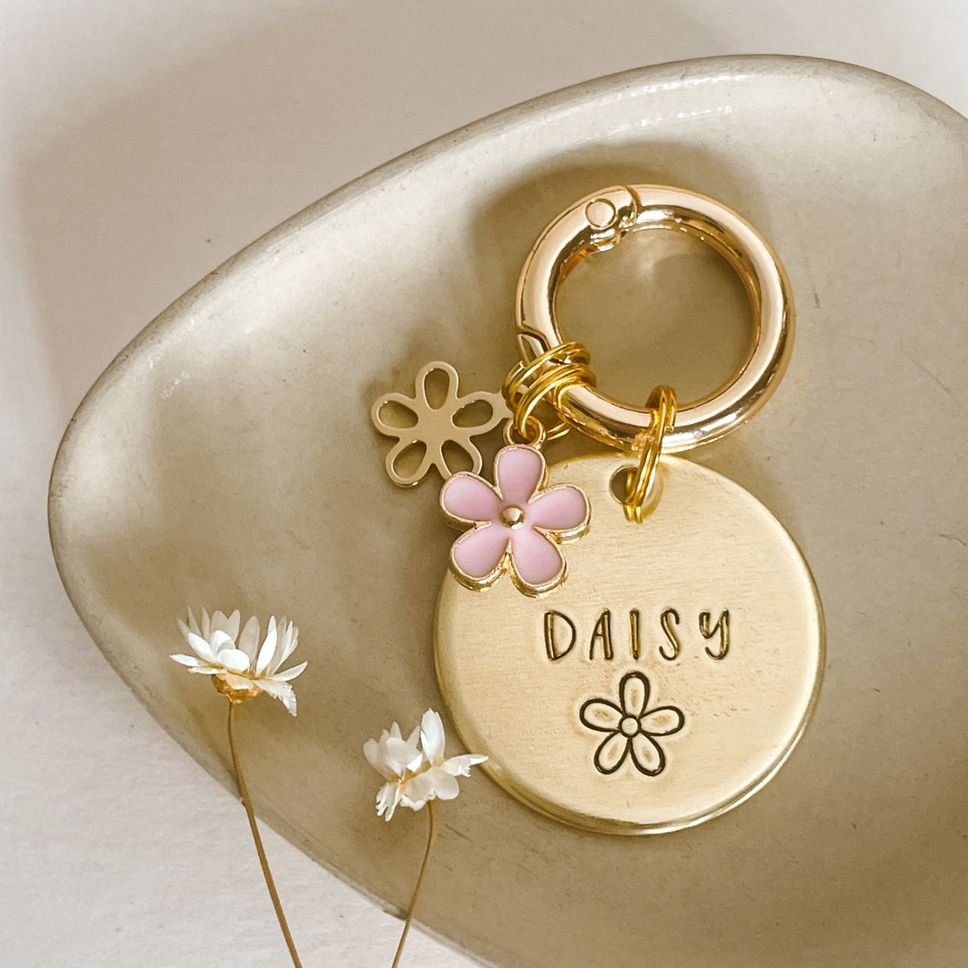 Flower Power Dog Tag, Daisy Dog Tag, Pet Id Tag, Personalized Dog Tag ...