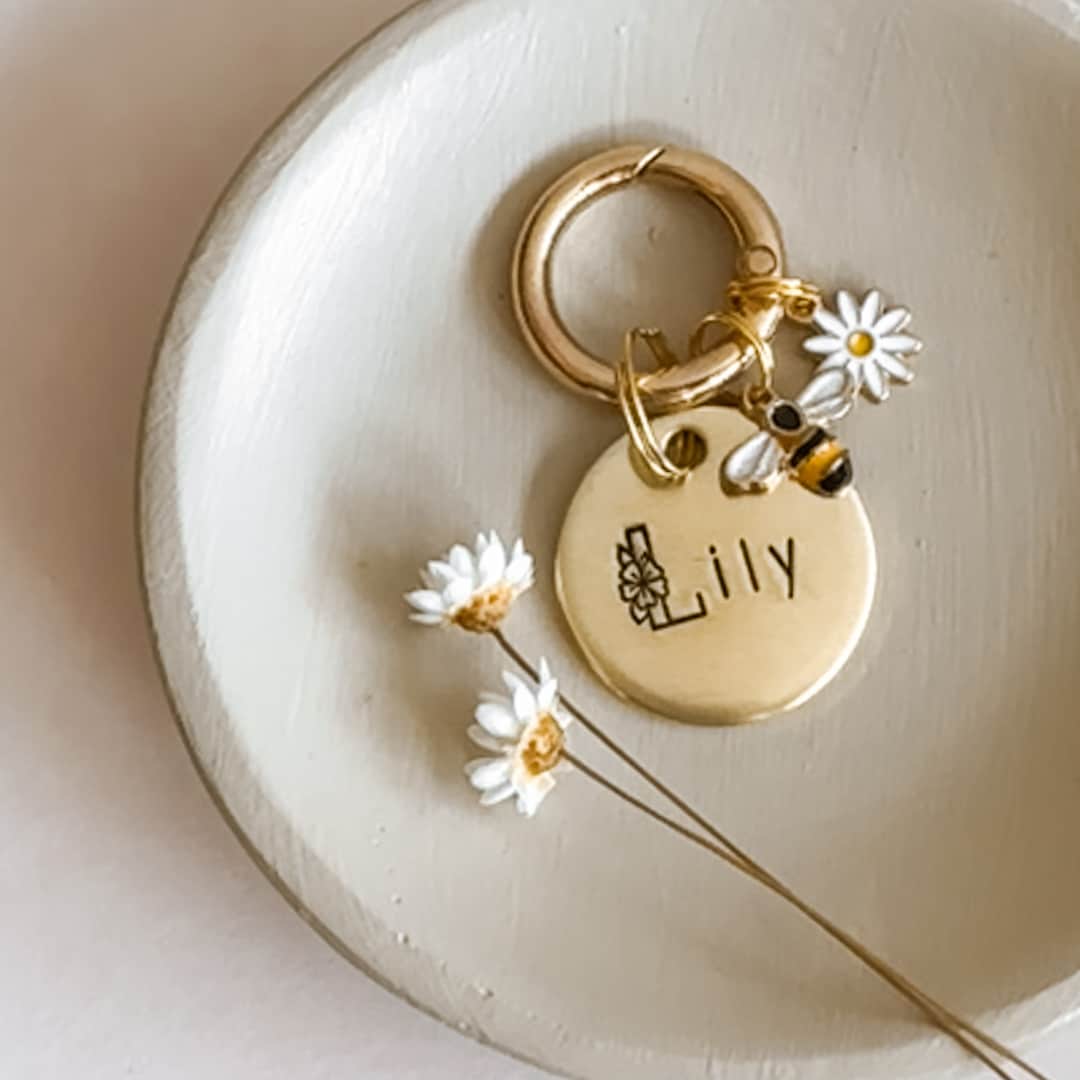 PETAL POWER Dog Tag, Daisy Dog Tag, Pet Id Tag, Personalized Dog Tag ...