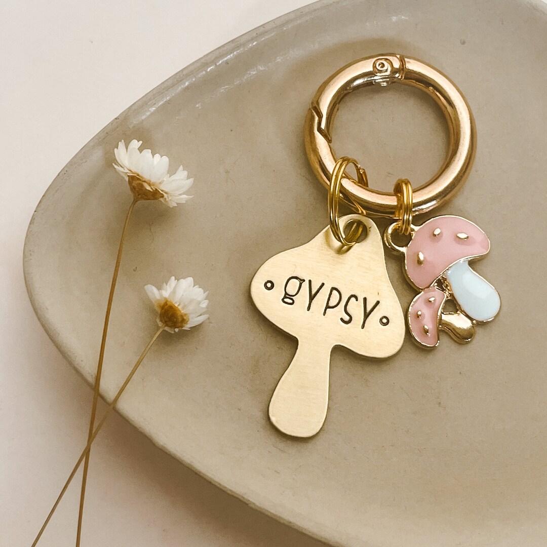 Mushroom Dog Tag, Pet Id Tag, Personalized Dog Tag, Hand Stamped Dog ...