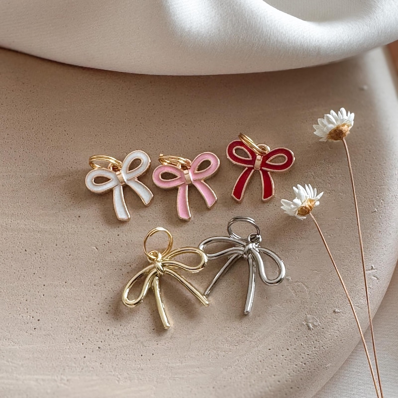 Dog Collar With Bow Charm - Etsy