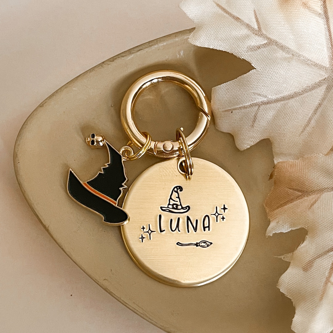 SPELLBOUND Dog Tag, Pet Id Tag, Personalized Dog Tag, Hand Stamped Dog ...
