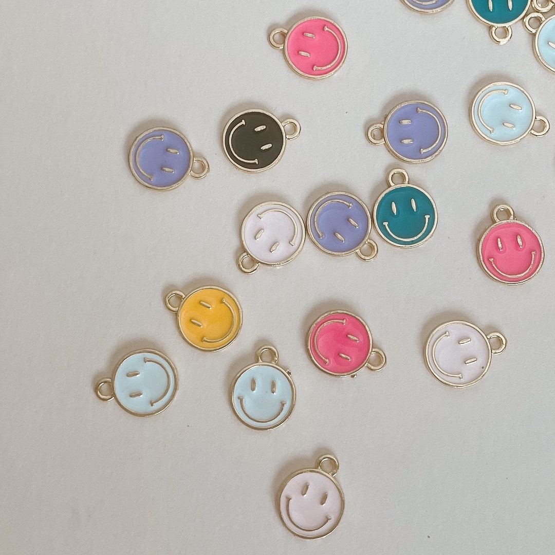 Smiley Charm, Happy Face Charm, Metal Charms, Charms for Dogs, Pet ...
