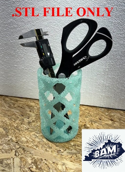Voronoi Lattice Pencil Tool Holder STL File Only, Paint Brush Holder, Machinist Tool Holder ...