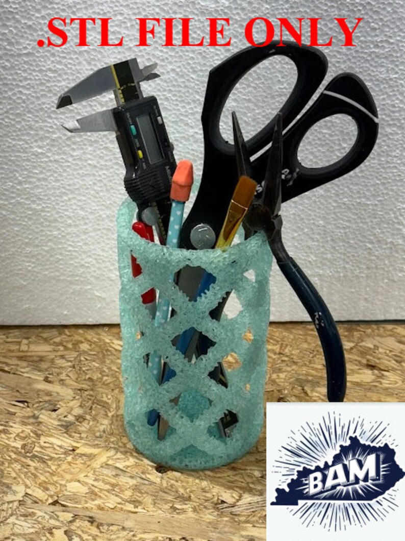 Voronoi Lattice Pencil Tool Holder STL File Only, Paint Brush Holder, Machinist Tool Holder ...