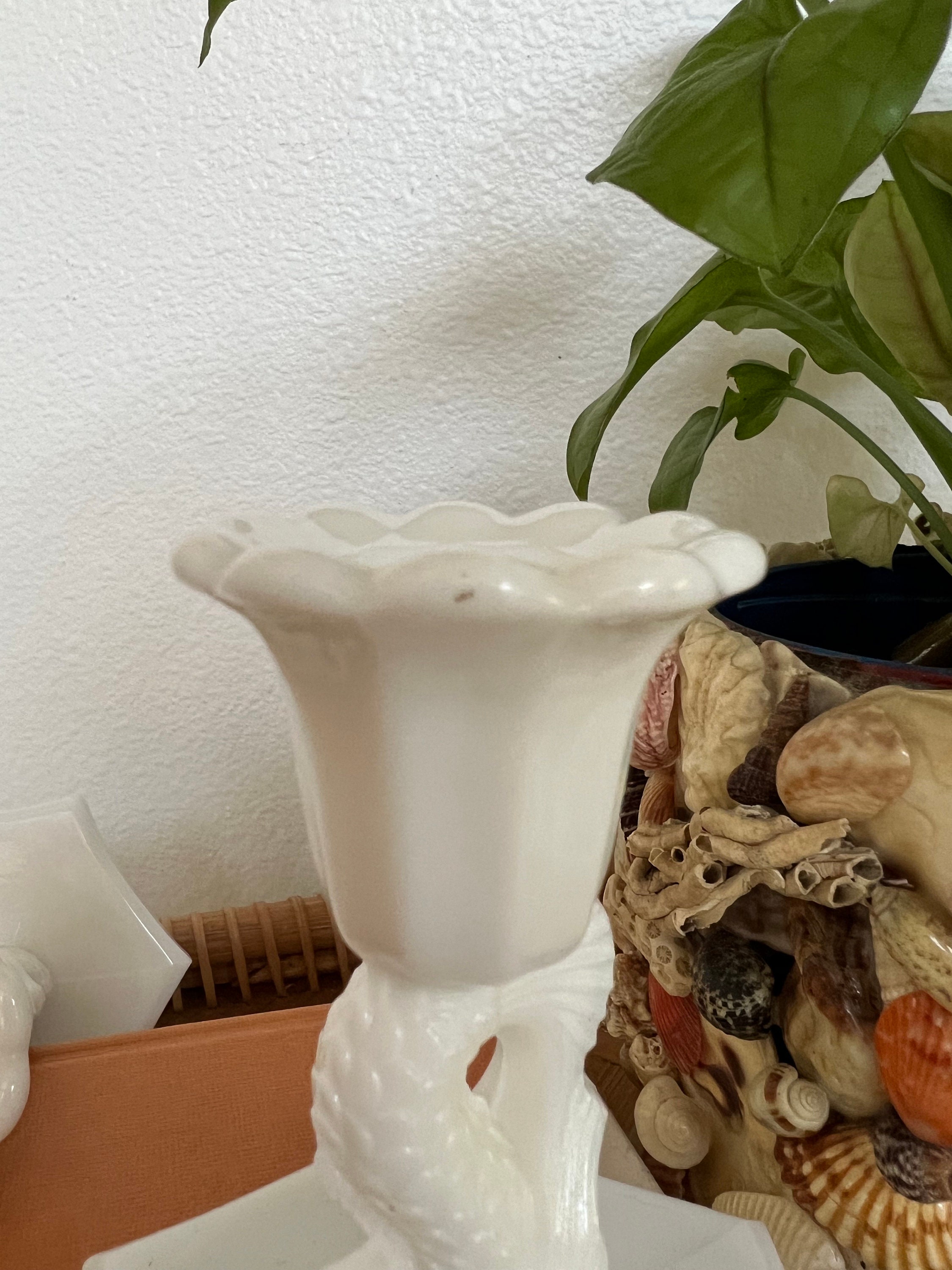 Dolphin Milk Glass Pair of Candlesticks by Westmoreland Glass Vintage ...