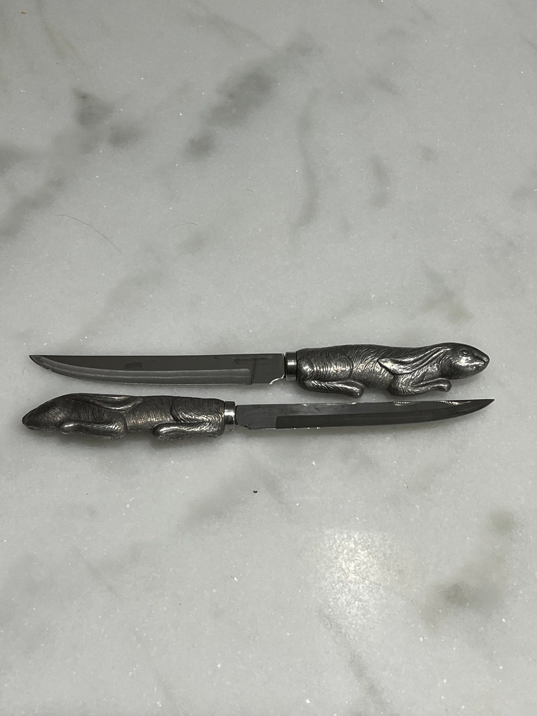 Arthur Court Aluminum Bunny Steak Knives-set of 2-RARE Arthur Court ...